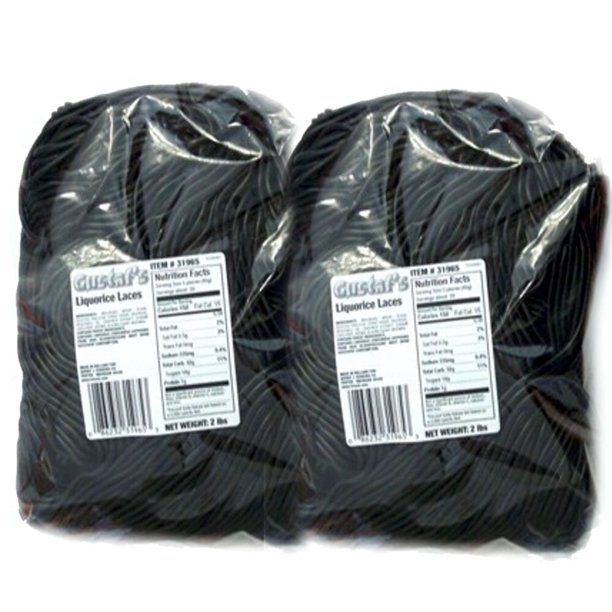 Gustaf's Shoestring Black Licorice Laces, 4 lbs (2/2lb. Packs) - Walmart.ca