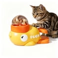 Cat Treat Toy, Interactive Yellow Duckie Slow Feeder for Indoor Cats ...