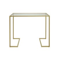 Carolina Classics Rayna Glass Console Table with Shelves in Gold ...