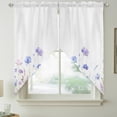 Colorful Flower Swag Curtain Valance for Window 2 Panels Spring Purple ...
