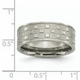 Titanium 8mm Satin and Polished Checkered Band - Walmart.com