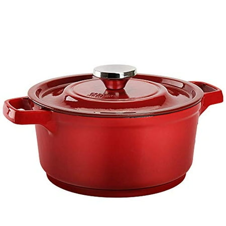 COOKER KING Enameled Cast Iron Dutch Oven Stovetop Casserole Cookware ...