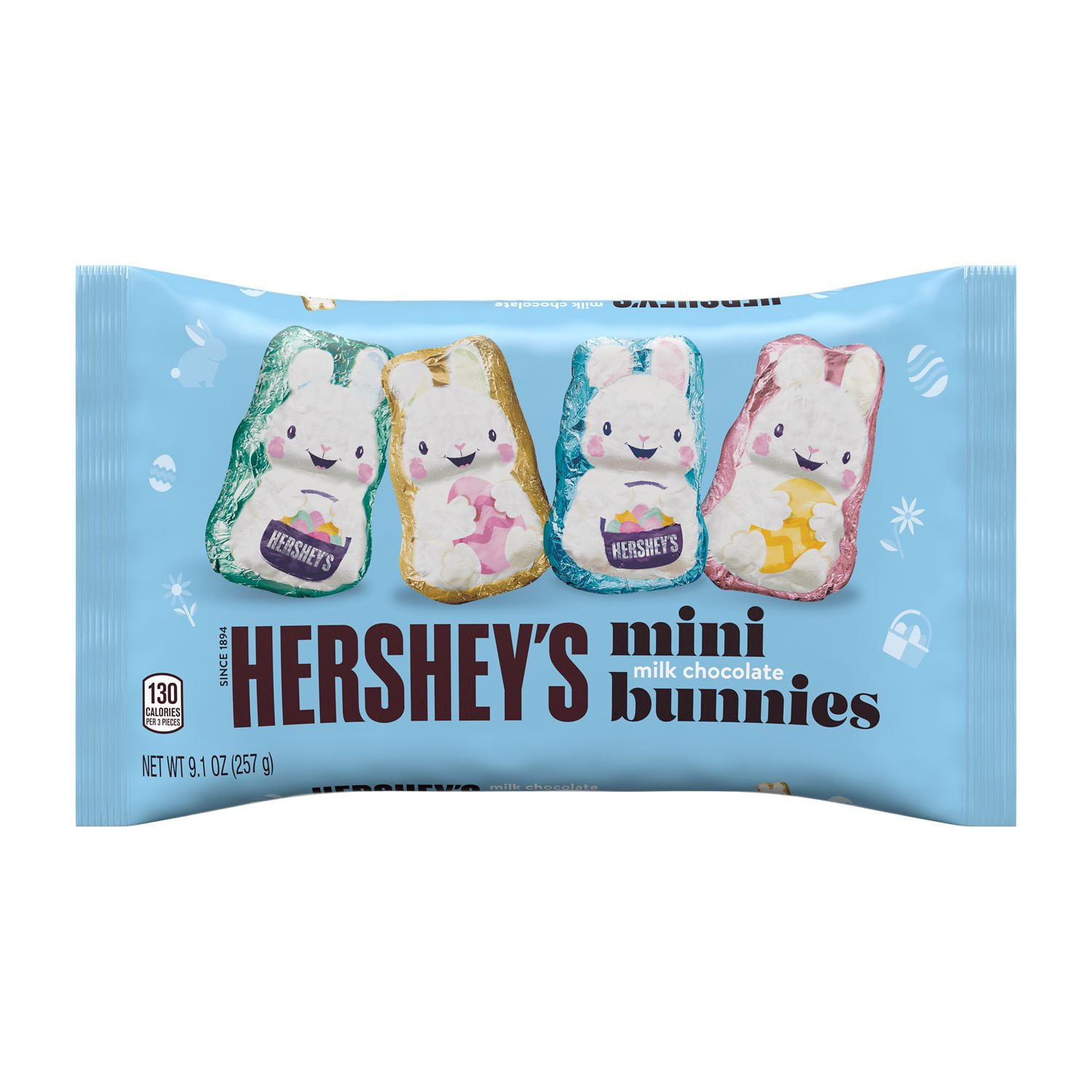 HERSHEY'S, Milk Chocolate Mini Bunnies Candy, Easter, 9.1 oz, Bag ...