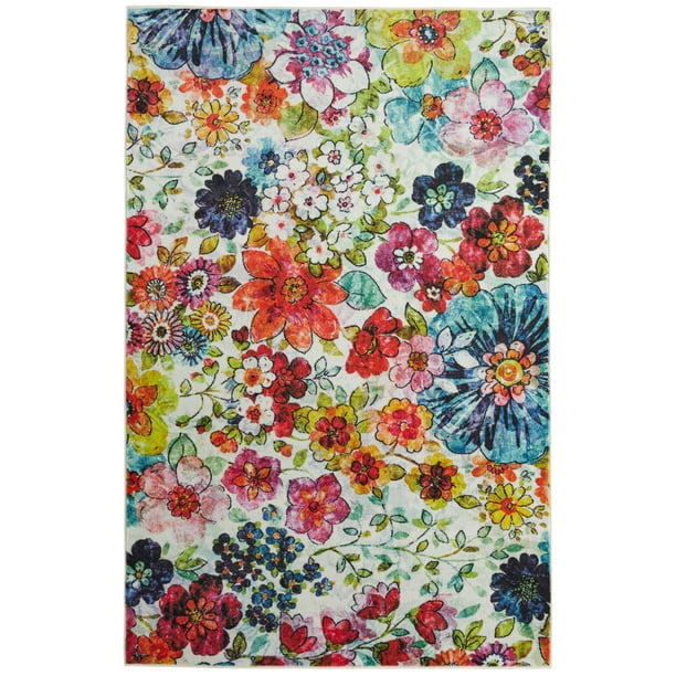 Mohawk Home Prismatic Blossoms Rainbow Contemporary Floral Precision ...