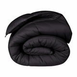 BNM Basketweave Plush Down Alternative Comforter, Full/ Queen, Black ...