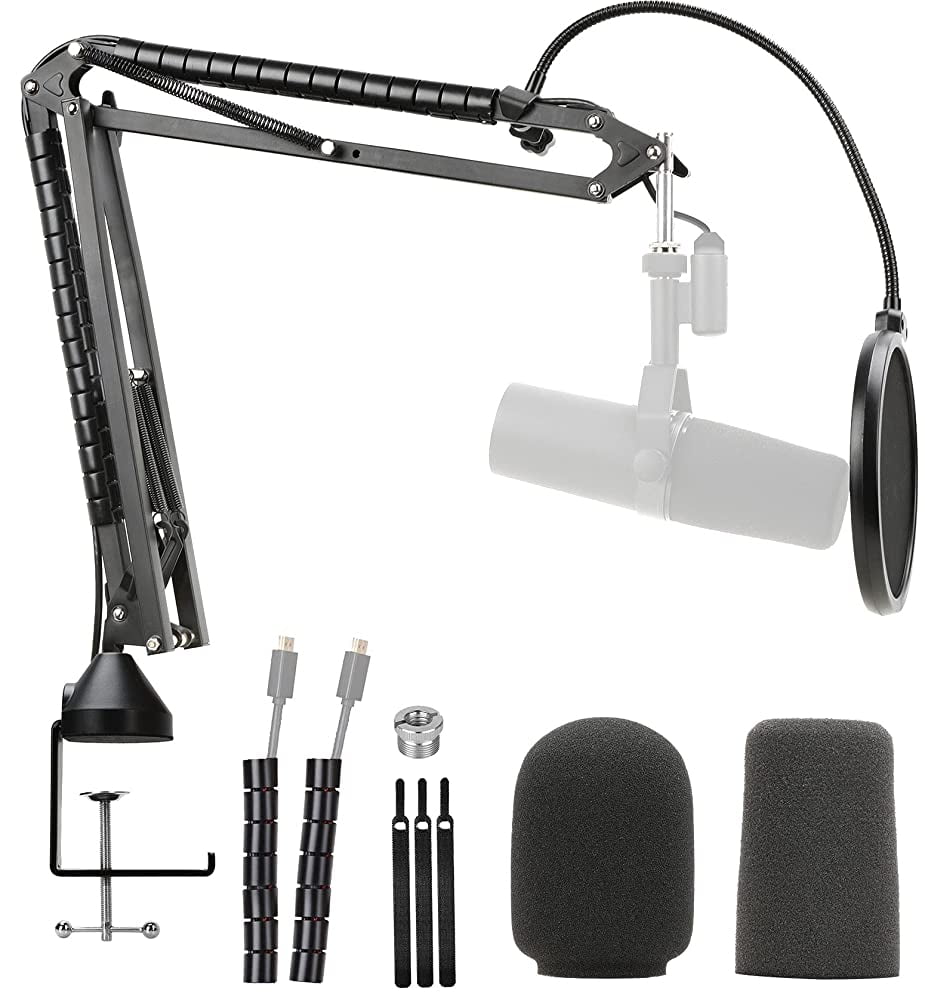 SM7B Boom Arm with Pop Filter - Upgraded Heavy Duty Mic Stand ...