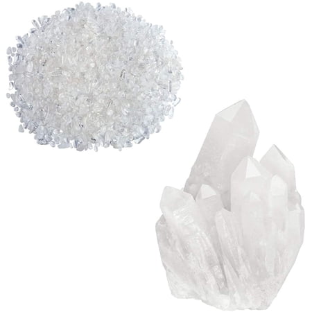 Top Plaza Bundle – 2 Items: Clear Quartz Tumbled Chips Crushed Stones ...