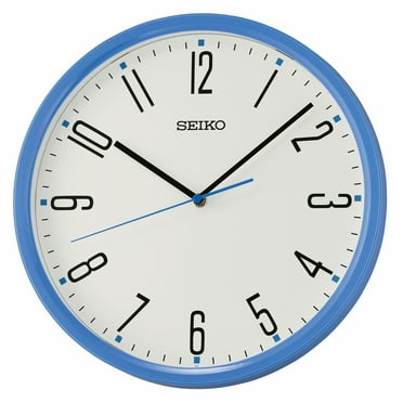 Seiko 12 inch Classic Round Black Watch Wall Clock w/ Luminous Numbers ...