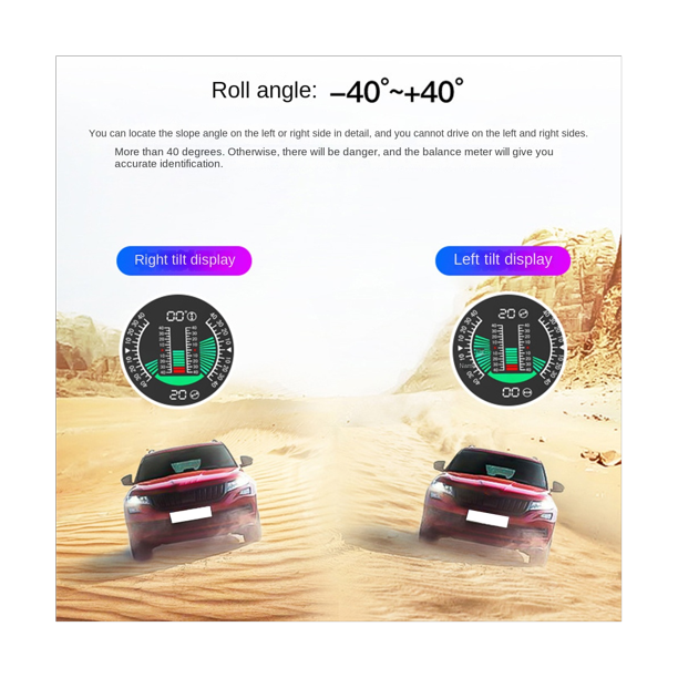 Winyuyby X94 Car HUD Digital Inclinometer Clinometer 4X4GPS Off-Road Auto Pitch Roll Angle Smart ...