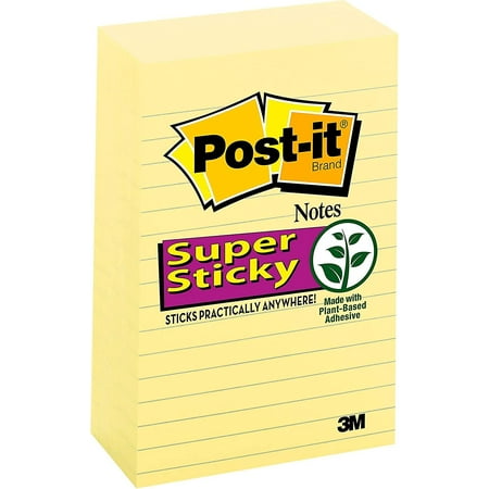 Wabjtam Super Sticky Notes, 4x6 In, 5 Pads, 2x The Sticking Power ...