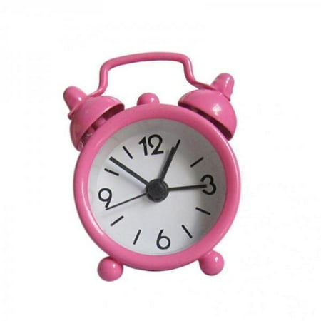 2x Mini Lovely Analog Twin Clock for Kid's Bedroom Table Decoration ...