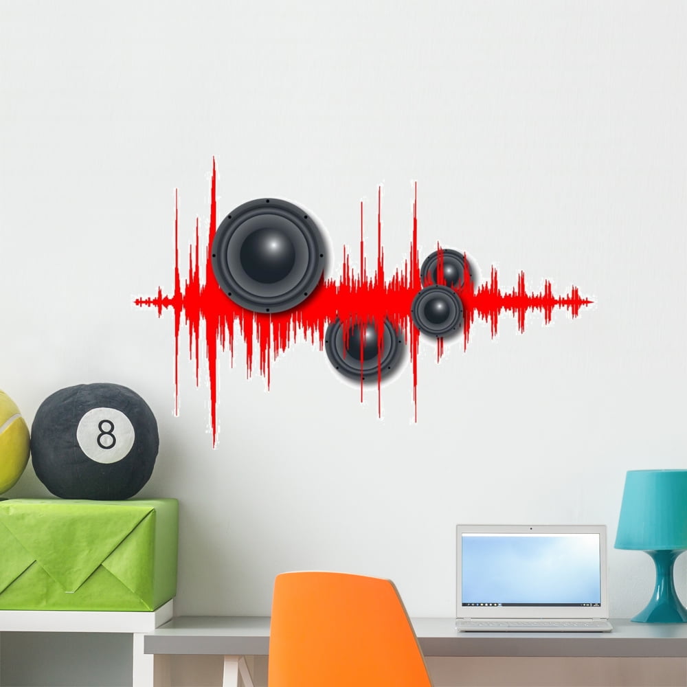 Soundwave Speaker Wall Decal by Wallmonkeys Peel and Stick Graphic (36 ...