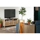 South Shore Balka TV Stand, Rustic Oak and Faux Rattan - Walmart.com