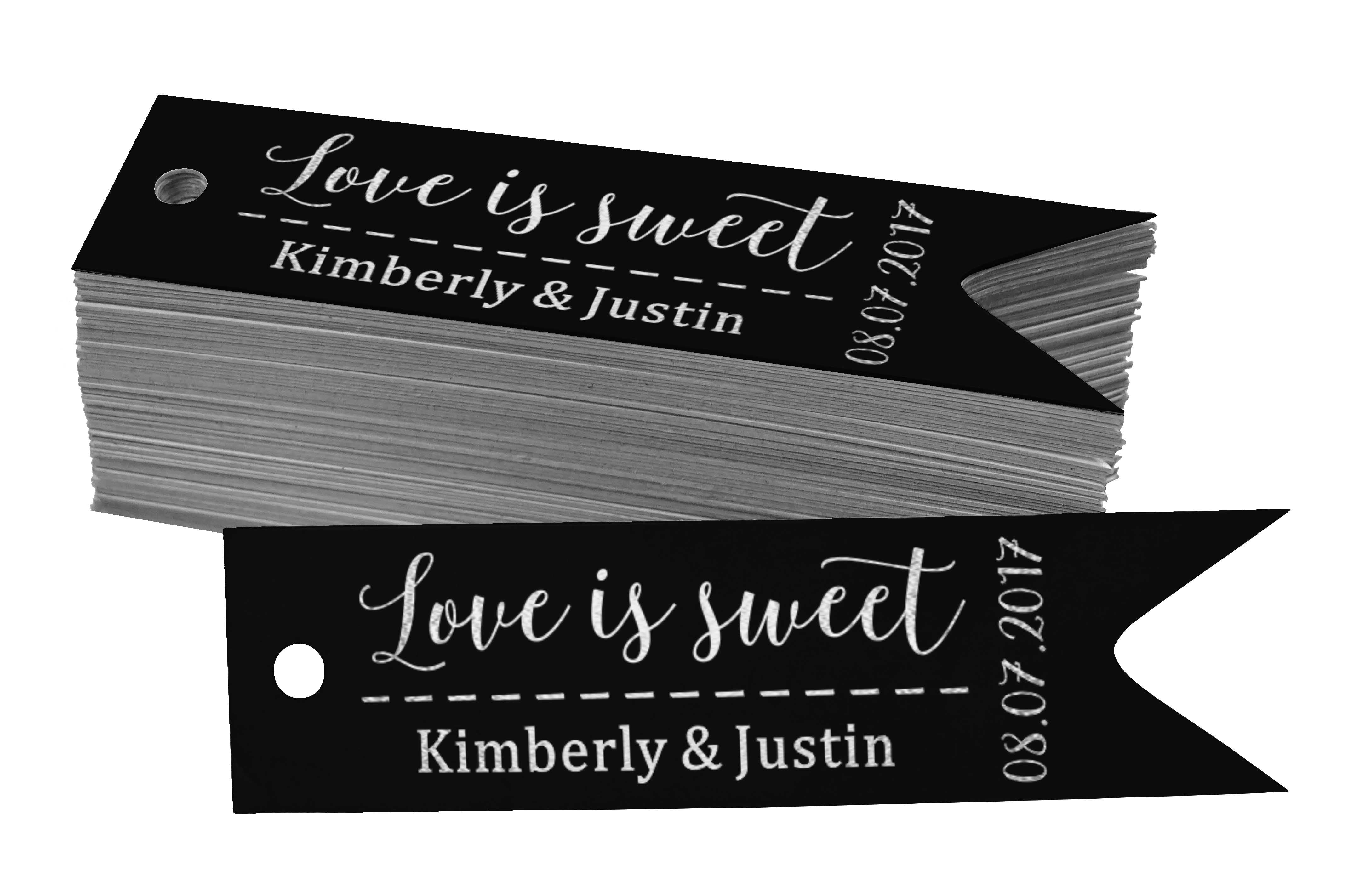 Darling Souvenir Pack Of 50 Real Silver Foil Personalized Paper Tags ...