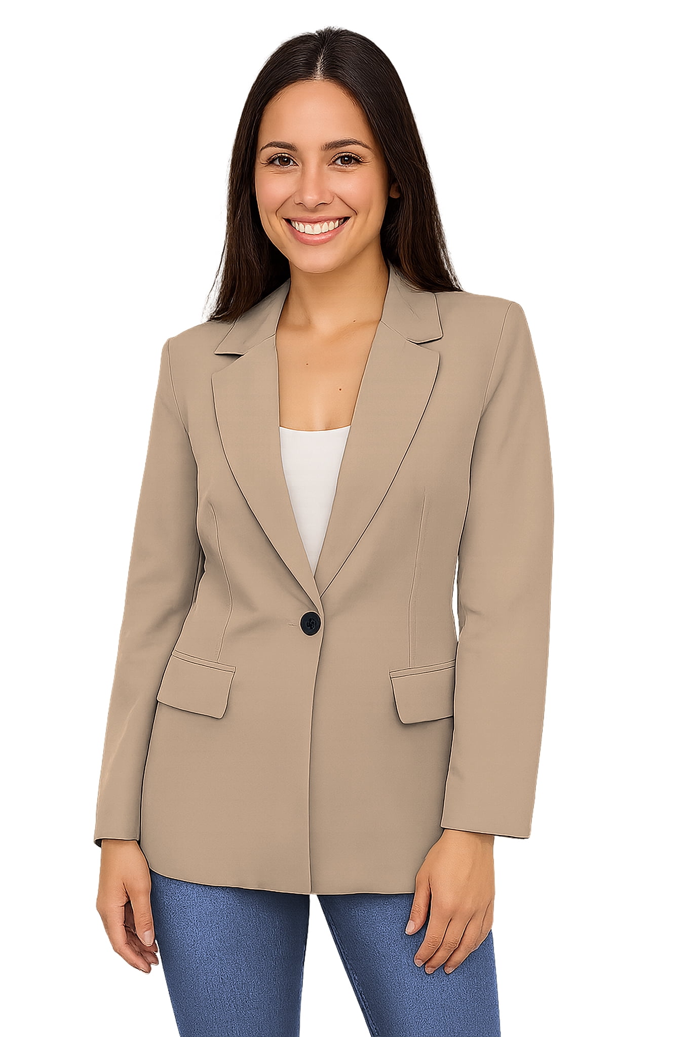 Saco largo de Mujer Elegante Atemporal Beige Chica | Bodega Aurrera en ...