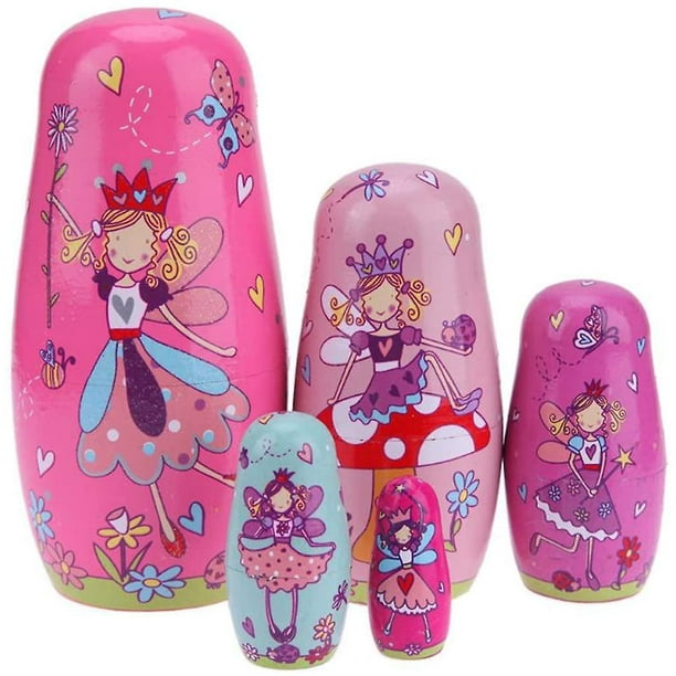 Matryoshka Nesting Dolls Set Of 5 Pieces Angel Elf Handmade Figurine ...