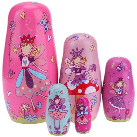 Matryoshka Nesting Dolls Set Of 5 Pieces Angel Elf Handmade Figurine ...