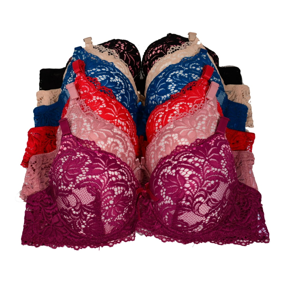 Pink - Women Bras 6 pack of Bra B cup C cup Size 36B (6318) - Walmart ...