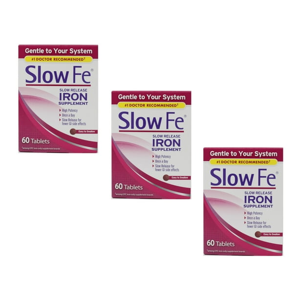 Slow Fe Slow Release Iron Tablets, 60 ea (Pack of 3) - Walmart.com