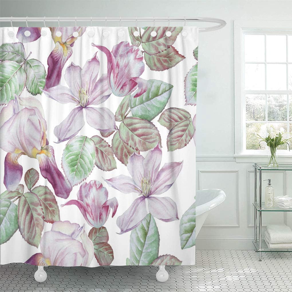 Libin Beautiful Green Realistic Spring Flowers Clematis Tulip Iris ...