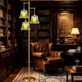 Floor Lamp, 68 Inch Modern Lotus Standing Lamp with 3 Green Glass ...