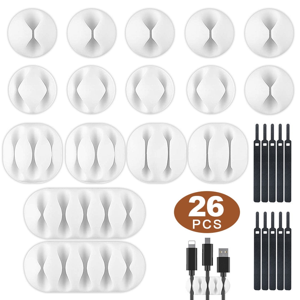 26 Pack Cable Management, Premium Black Cable Clips Holders, Multi ...