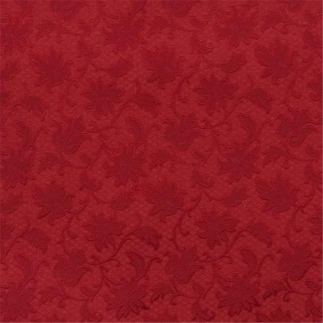 Designer Fabrics E504 54 in. Wide Red- Floral Jacquard Woven Upholstery ...