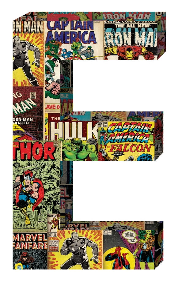 Marvel Superhero Retro Comics Wooden Letter 'E' with Hooks - Walmart.com