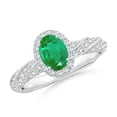 2wist Designs 925 Sterling Silver Oval Emerald Green Halo Twisted Rope ...