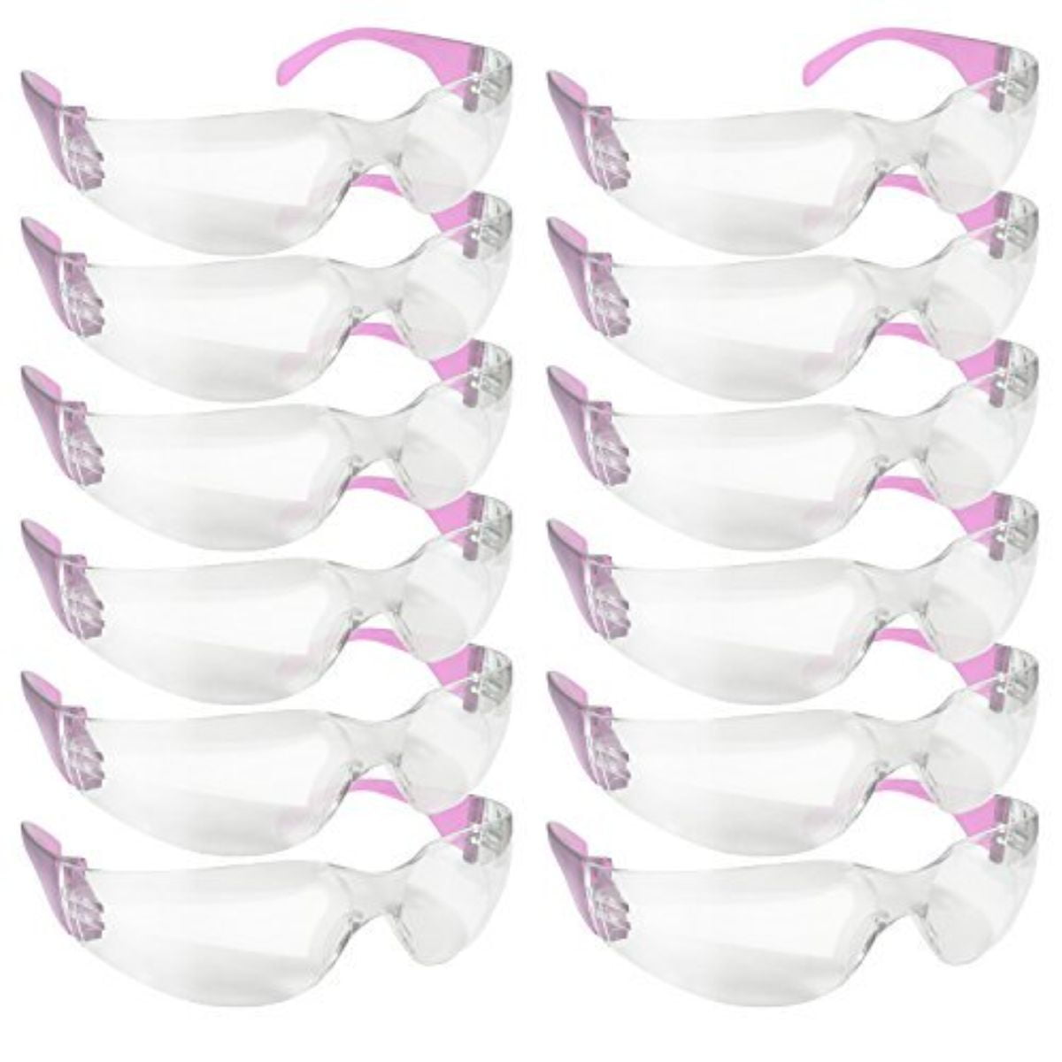 Safe Handler Clear Lens Pink Temple Safety Glasses, Fits Adult and ...