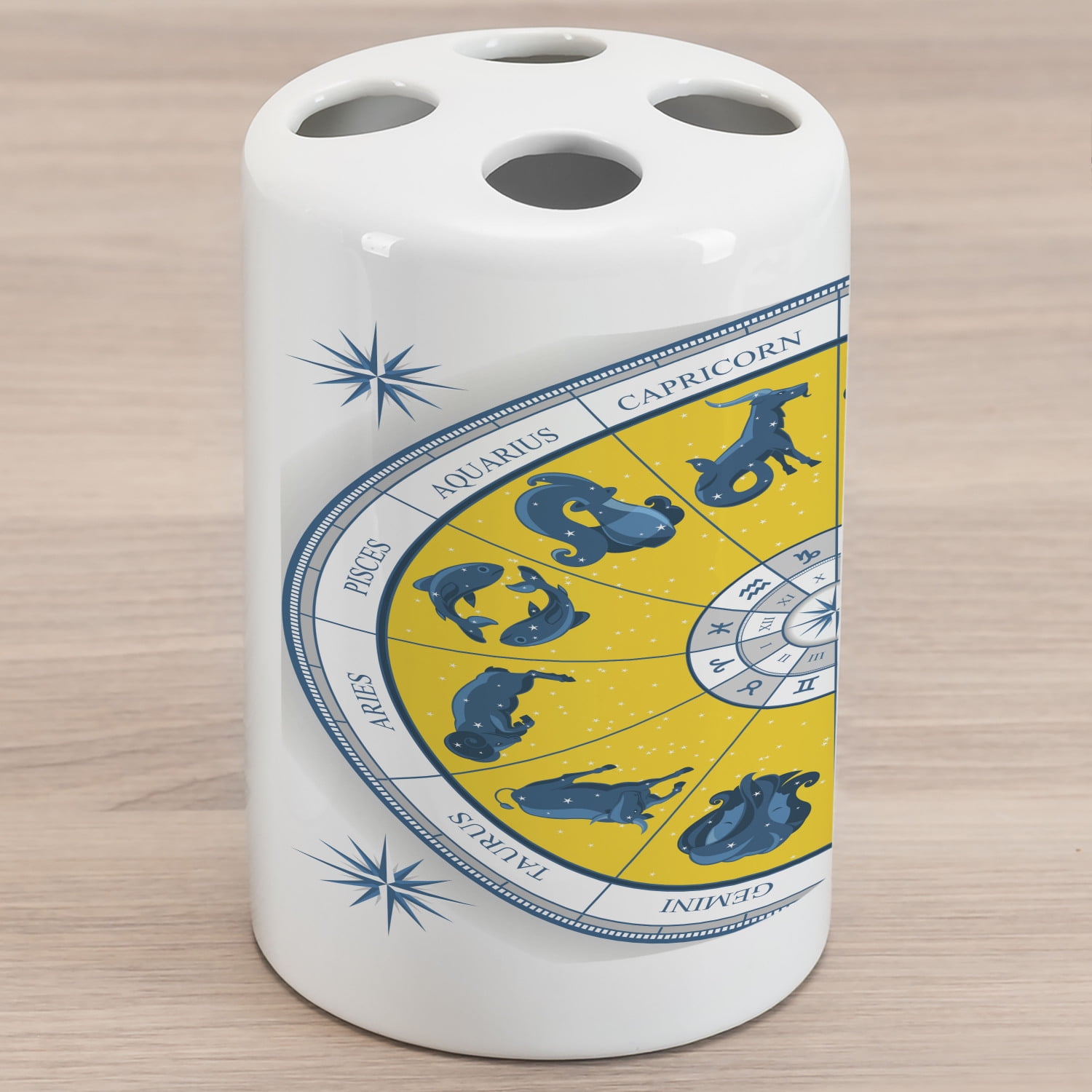 Astrology Ceramic Toothbrush Holder, Modern Original Zodiac Natal Chart ...