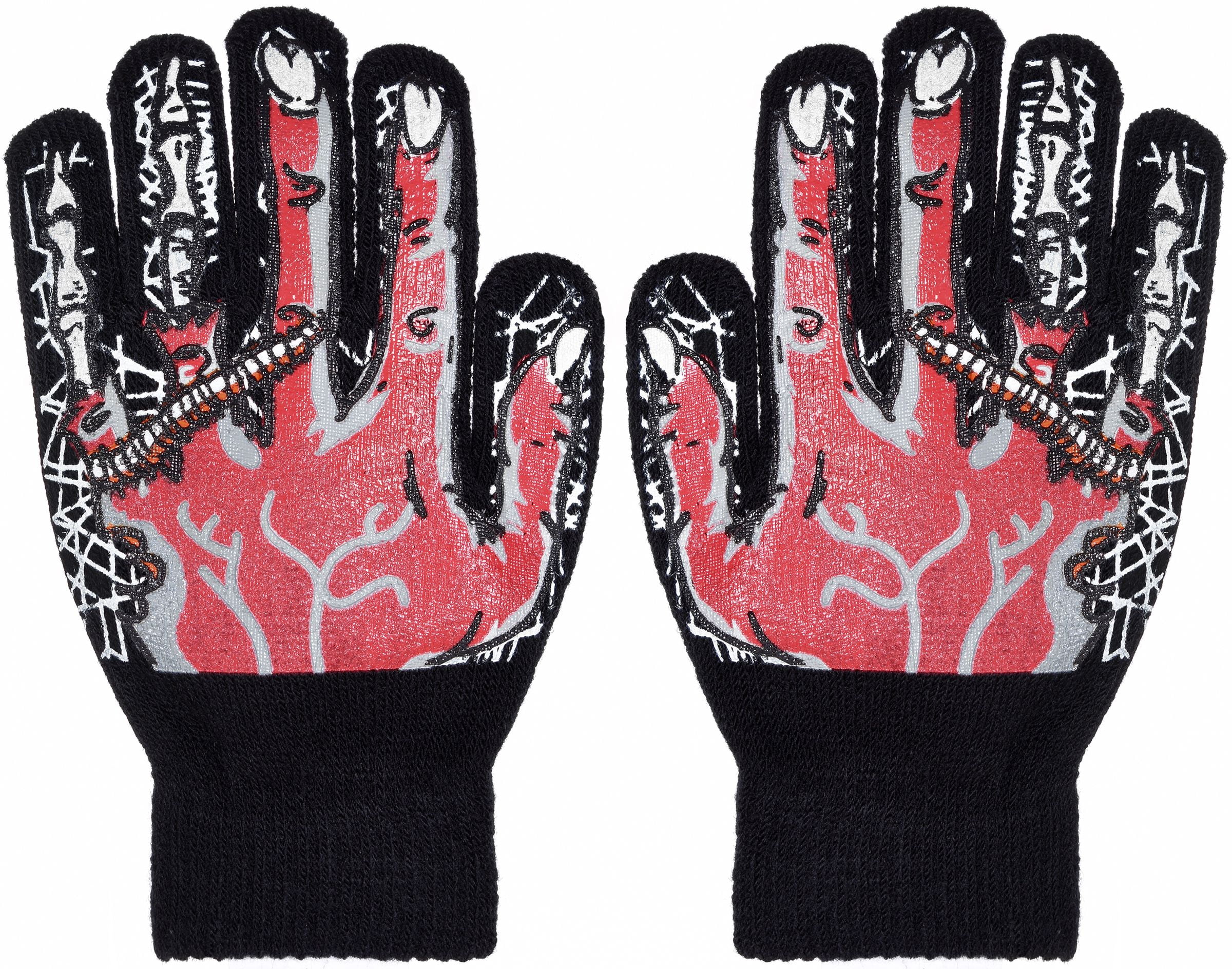 Boys Scary Skeleton & Monster Knit Glove Sets in 12 Creepy Styles and ...