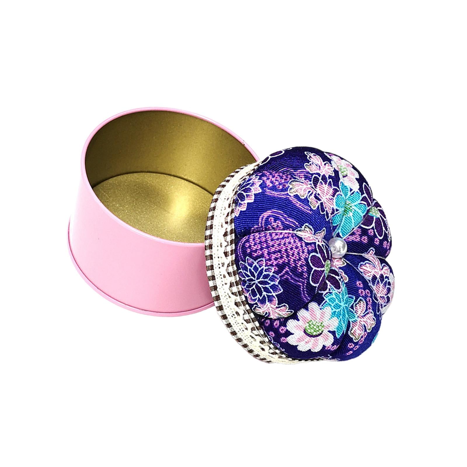 Floral Pattern Pin Cushion Storage Box Craft Beginner Pillow Pincushion ...