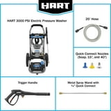 HART 3000PSI 1.1 GPM Cold Water Electric Pressure Washer, Brushless ...