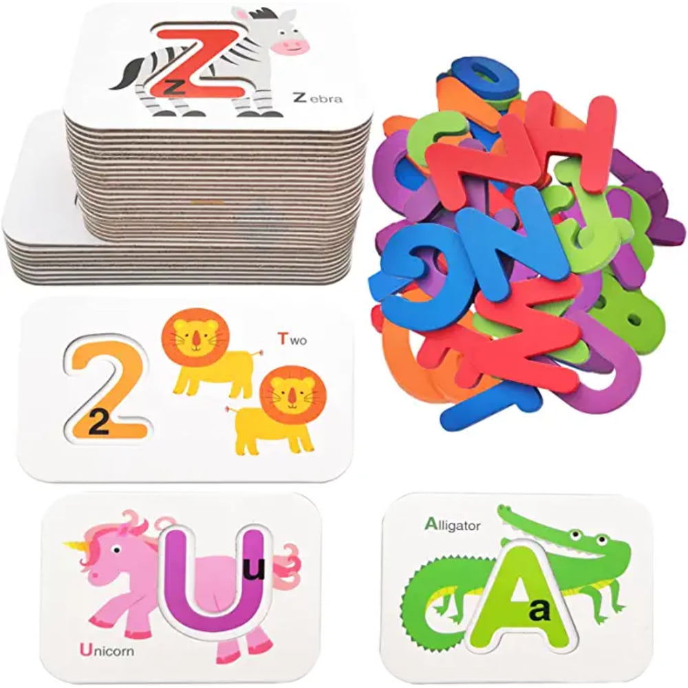 Alphabet Number Flash Cards Wooden Letter Puzzle ABC Nepal | Ubuy