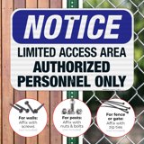 Limited Access Area Authorized Personnel Only Sign , OSHA Sign, 12x18 ...