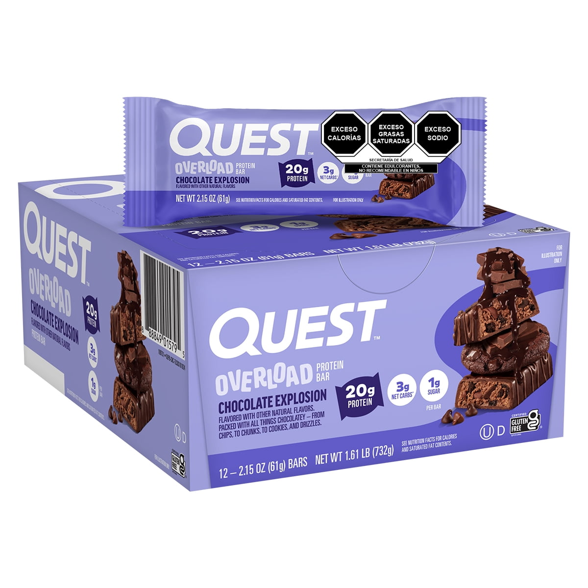 Quest Barra Overload Explosión de Chocolate – Caja con 12 | Bodega ...