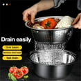 Quixal Multifunctional Stainless Steel Grater Basin, 3-in-1 Colander ...