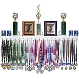 Medal Awards Rack Trophy Shelf and Award Display Rack (48" White) Medal ...