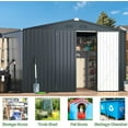 AECOJOY 10' x 14' Outdoor Storage Shed with Lockable Door Patio Metal ...