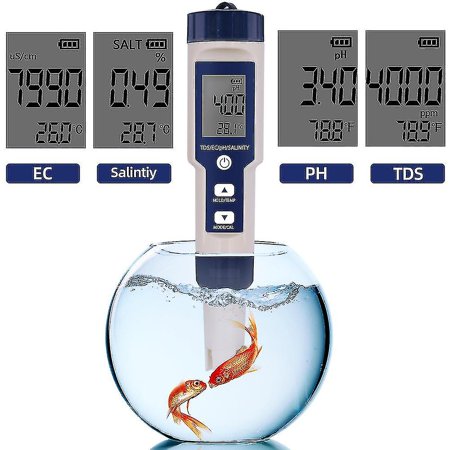 5-in-1 Electronic Ph Meter, Measure Ph And Tds And Ec Salinity And ...