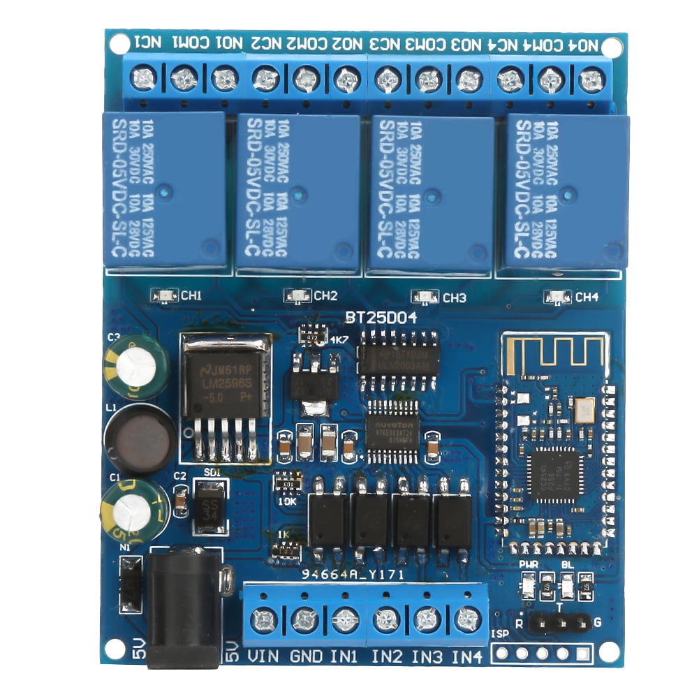 Relé Bluetooth de canal, 4 canales Control multifunción Módulo de ...
