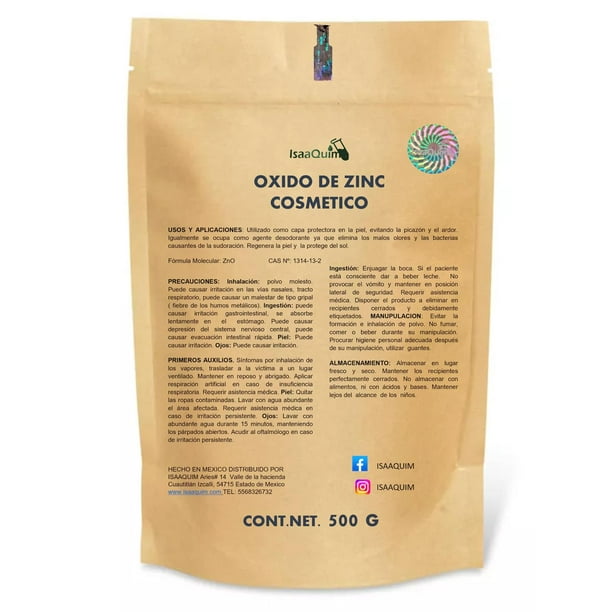 Óxido de Zinc Cosmetico 500gr multicolor | Bodega Aurrera en línea