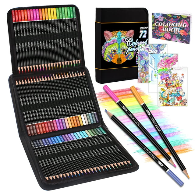 Gunsamg 72 Colored Pencils Set, Soft Core, Pre-Sharpened, Kids, Adults ...
