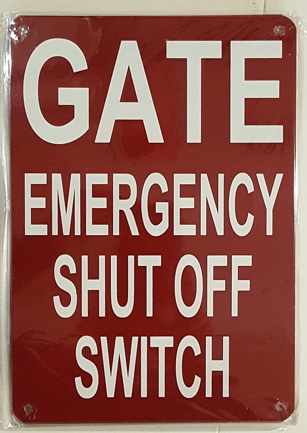 Gate Emergency Shut off Switch Sign (Aluminium 7x10) - Walmart.com