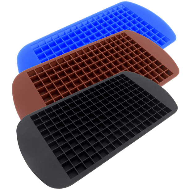 3-Pack 160 Mini Ice Cube Trays and Candy Grids Small Ice Maker Tiny Ice ...