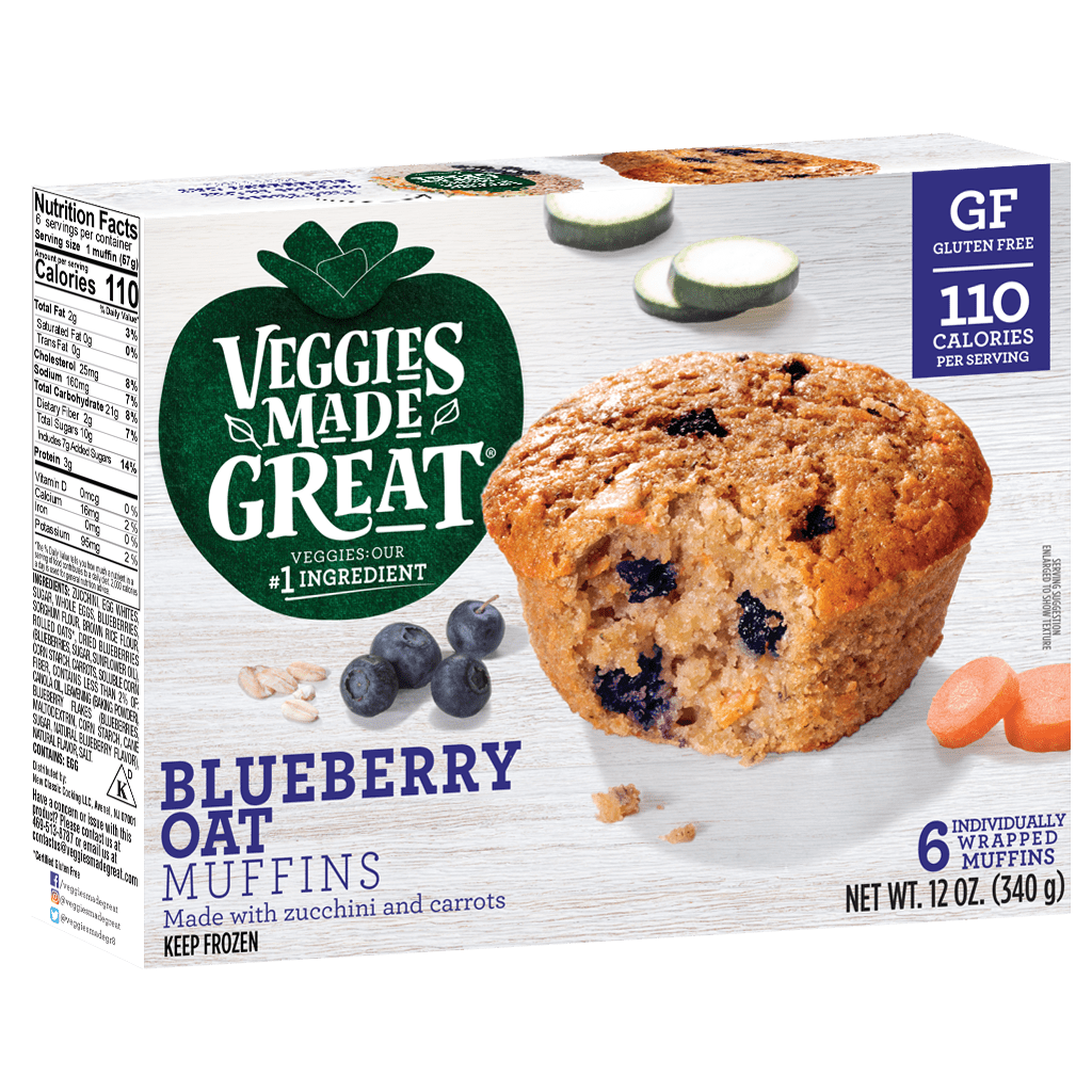 Veggies Made Great Blueberry Oat Muffin, 12oz, 6ct Box (Frozen ...