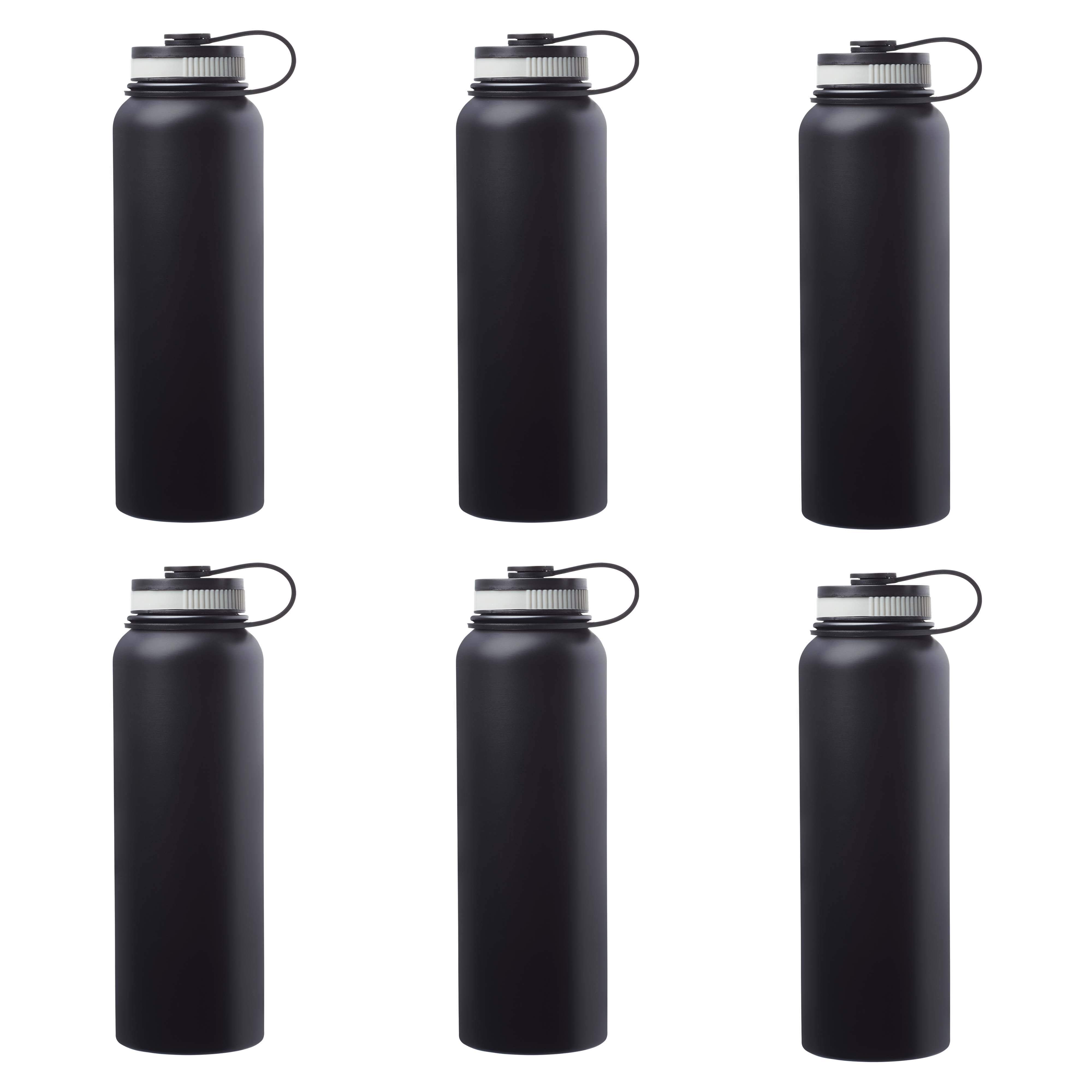 6 Stainless Steel Vacuum Water Bottles Set, 41 oz. - Double wall ...