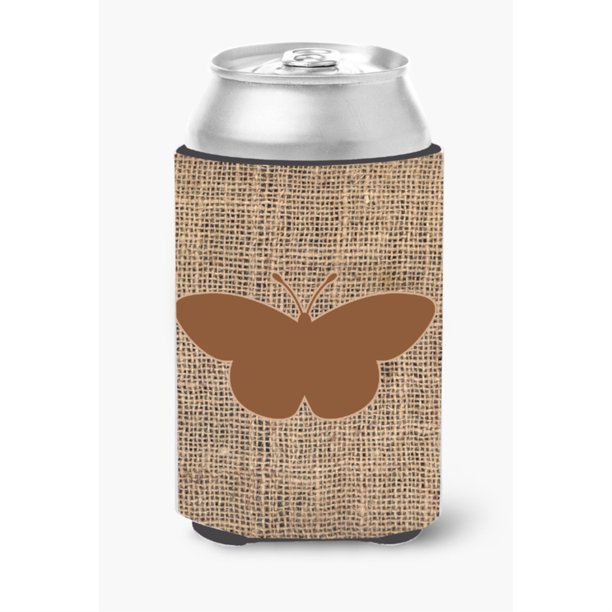 Abrazadera aislante de arpillera de mariposa y lata o botella marrón ...