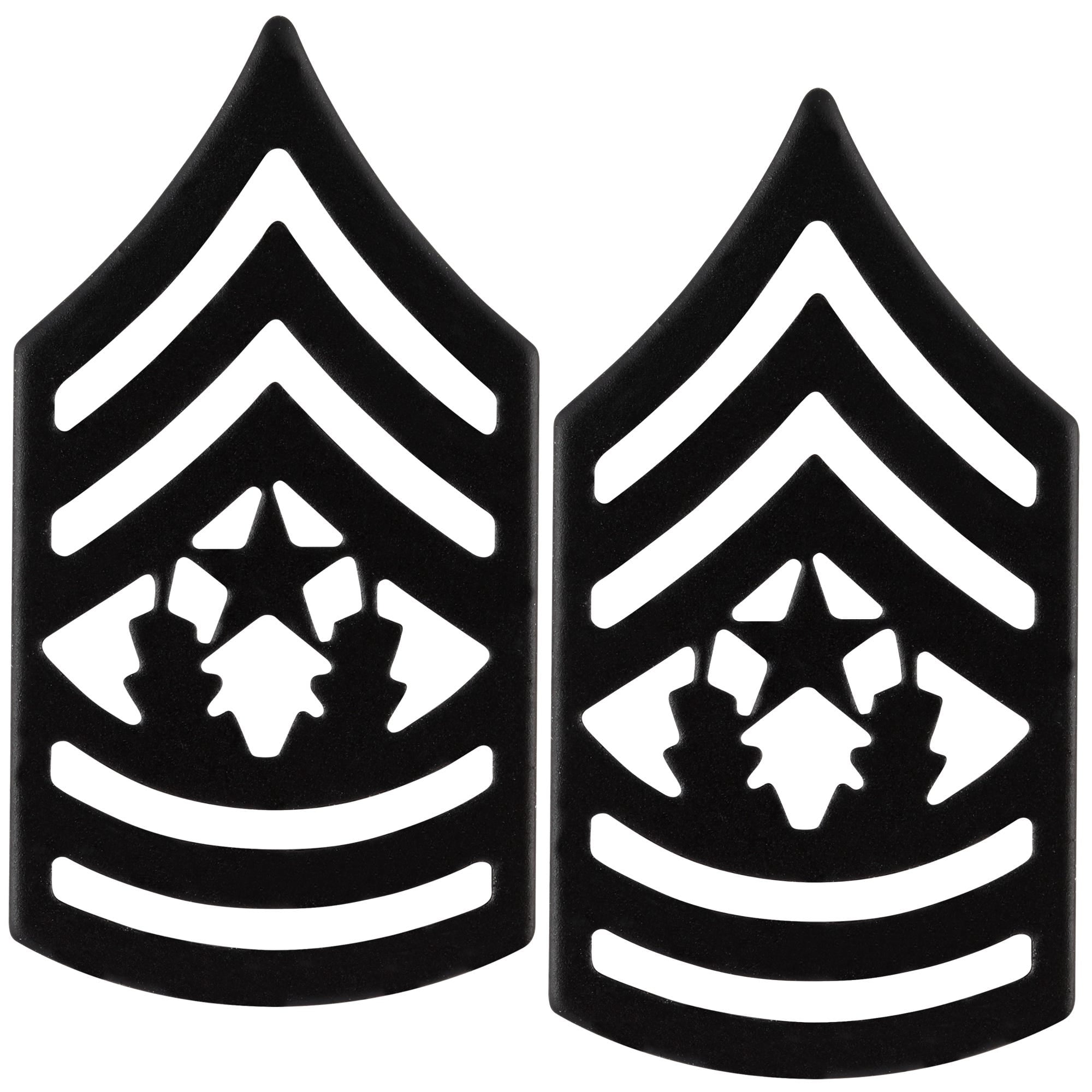 U.S. Army Command Sergeant Major Subdued Black Metal Rank - Walmart.com